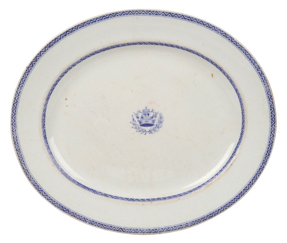 ROYAL WORCESTER antique porcelain serving dish with crown and wreath ...