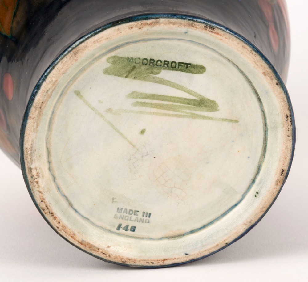 MOORCROFT Pomegranate pottery vase, A/F, circa 1930s, impressed ...