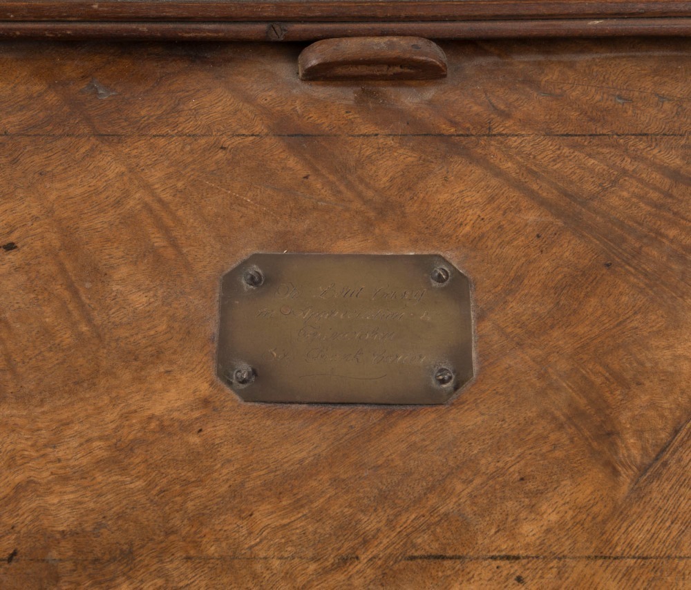 LORD CASEY Anglo-Indian writing box with tambour top, teak and ebony ...
