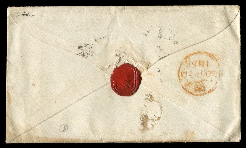 VICTORIA - Postal History: An August 1854 four-page letter together ...