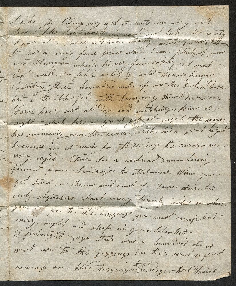 VICTORIA - Postal History: An August 1854 four-page letter together ...
