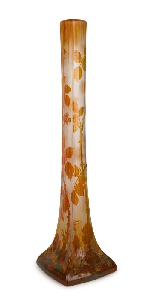 DAUM French Art Nouveau cameo glass Bramble vase, circa 1900, signed ...