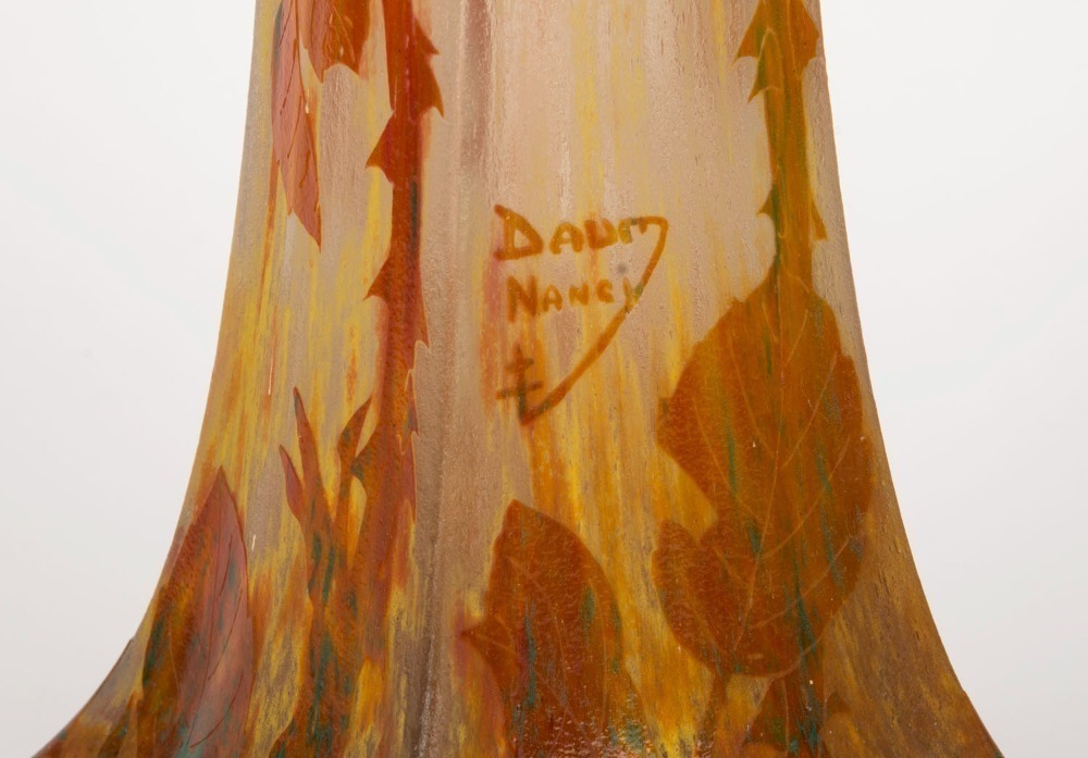 DAUM French Art Nouveau cameo glass Bramble vase, circa 1900, signed ...