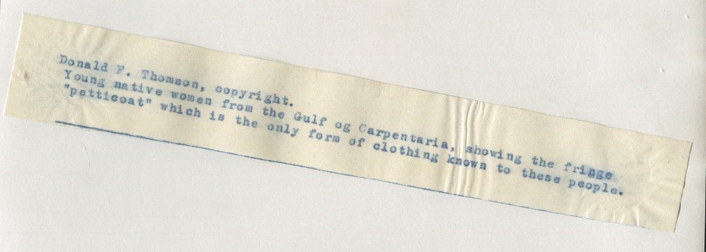 DONALD THOMSON (1901 - 1970) IN FAR NORTH QUEENSLAND, 1928: An original ...