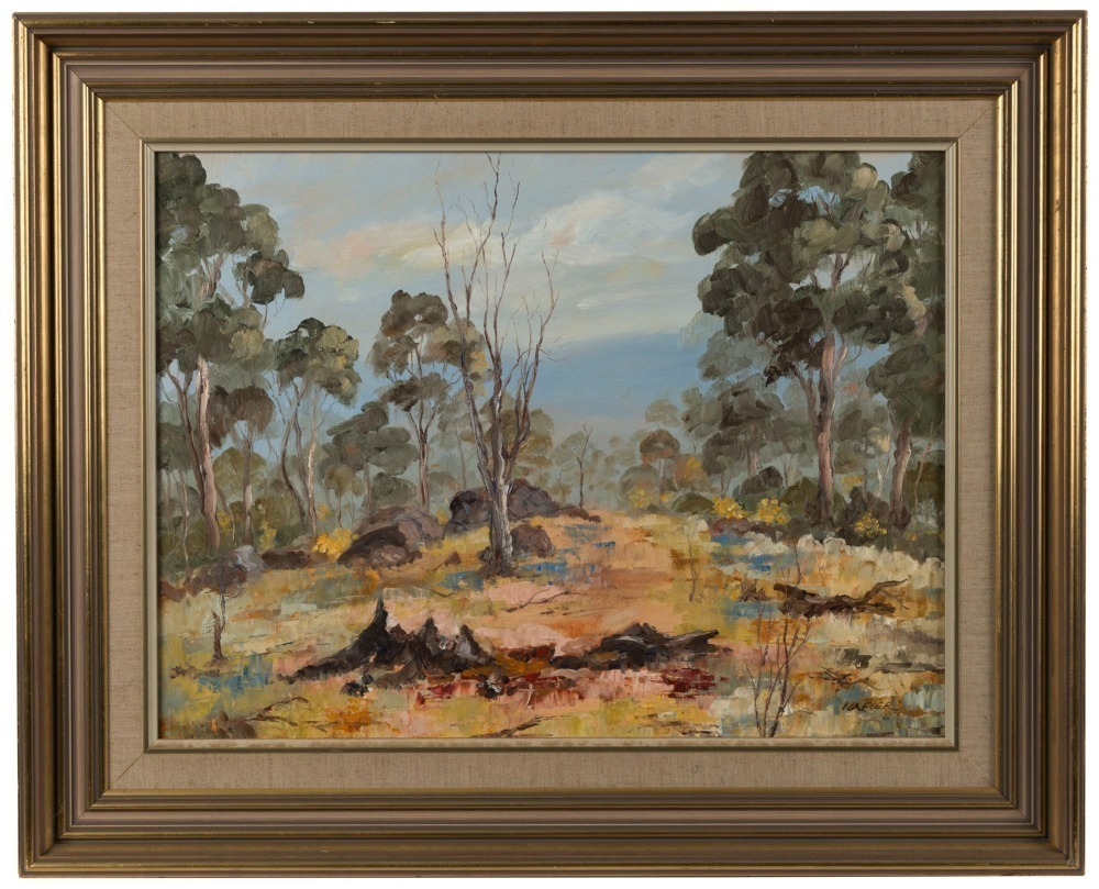 NAPIER (Australian), (untitled bush landscape), oil on board, signed ...