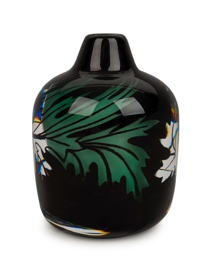 ORREFORS GRAAL Swedish art glass vase by JAN JOHANSSON, engraved ...
