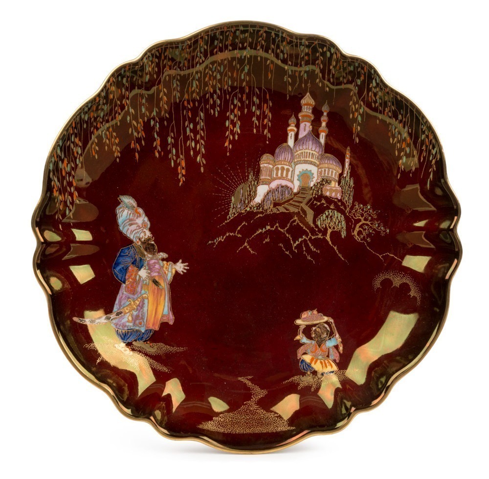 CARLTON WARE Aladdin Rouge Royal English porcelain plate, black factory ...