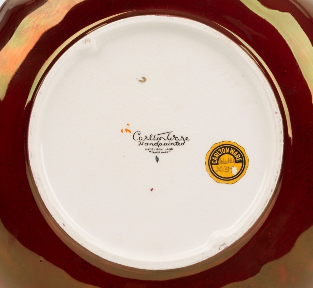 CARLTON WARE Aladdin Rouge Royal English porcelain plate, black factory ...