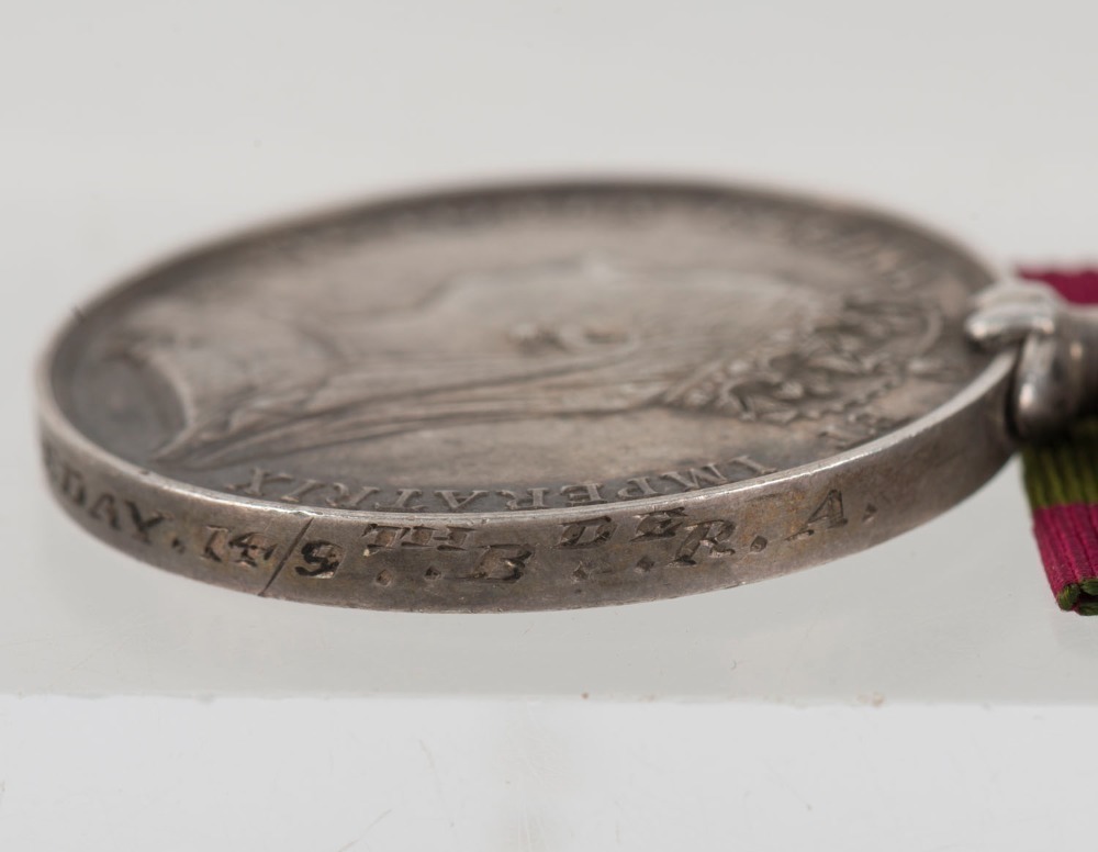 CAMPAIGN MEDAL: AFGHANISTAN Medal, silver, reverse with a column on the ...