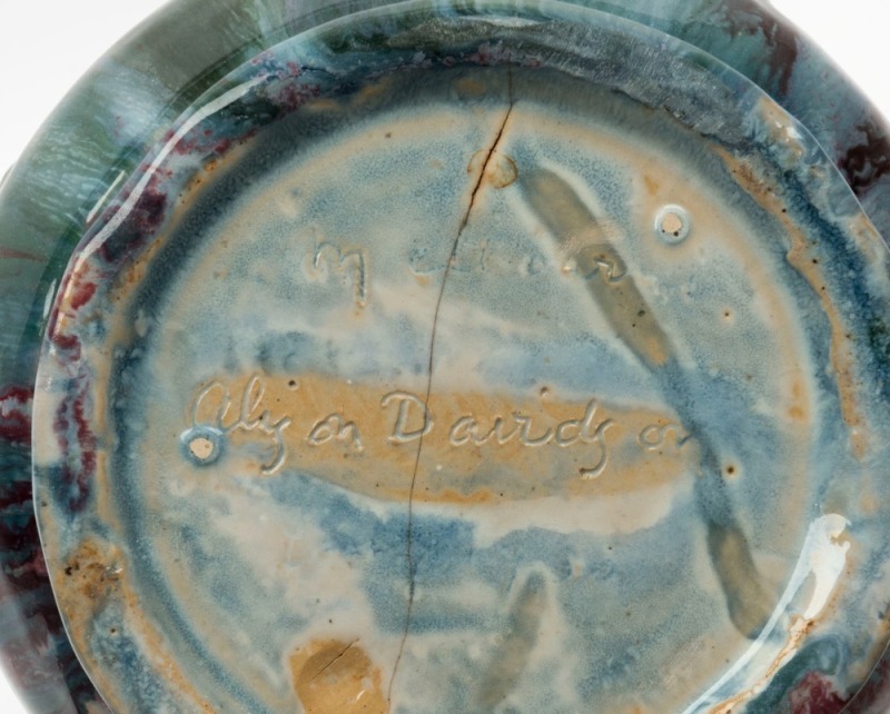 ALISON DAVIDSON hand-built pottery jug with applied grapes and leaves ...