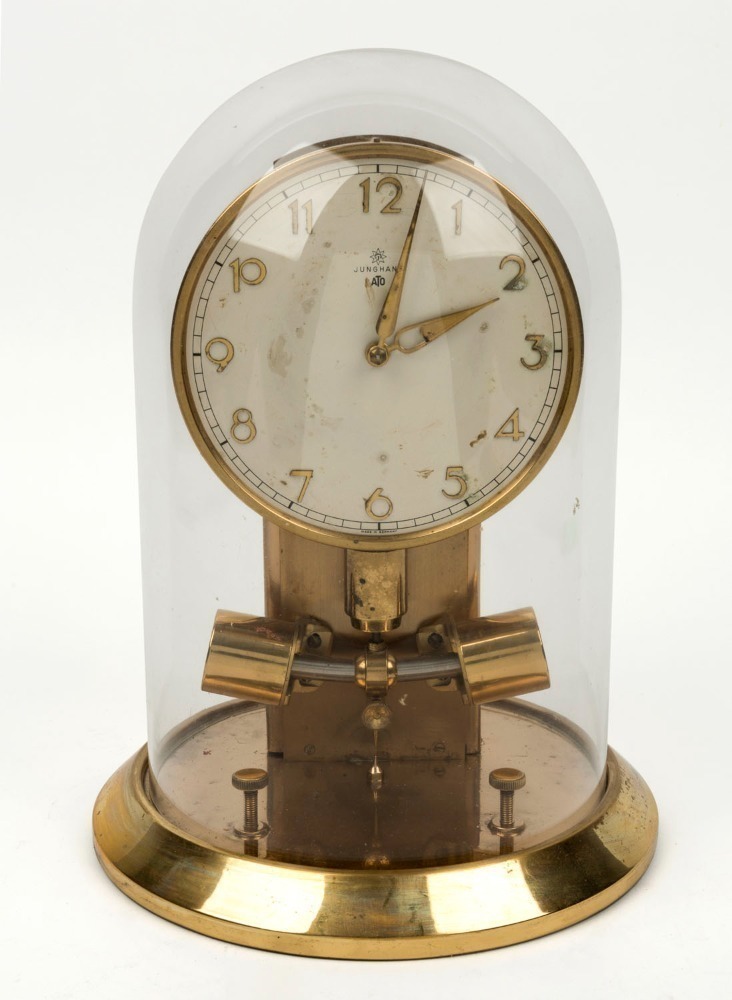 JUNGHANS ATO German electric impulse clock in glass dome, early 20th ...