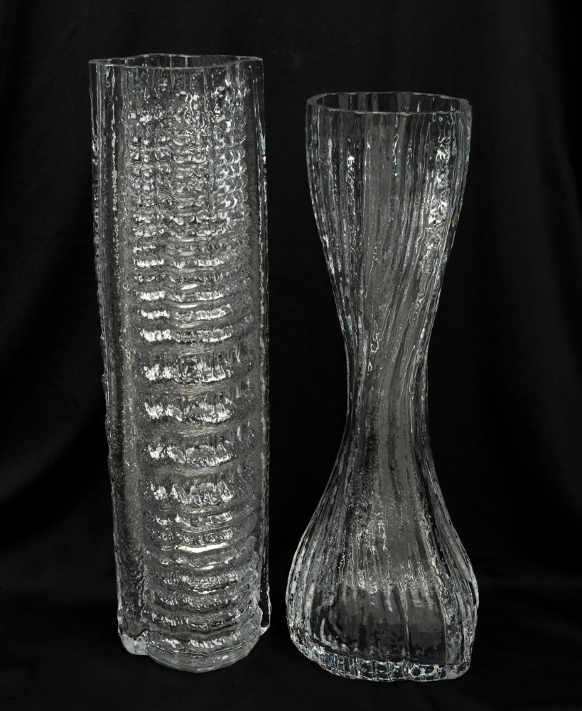 ROSENTHAL two Studio Linie glass vases, acid etched marks to bases ...