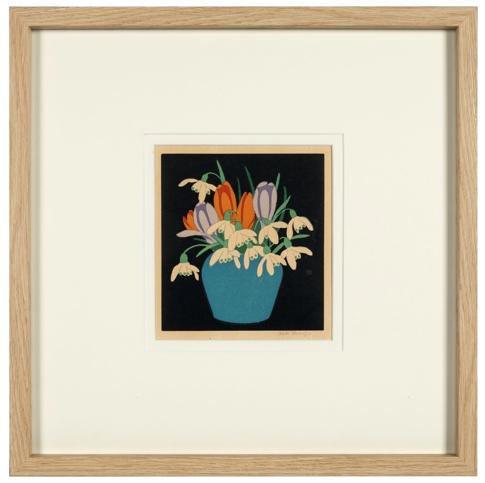 JOHN HALL THORPE (1874-1947), Crocus and Snowdrops, woodblock print ...