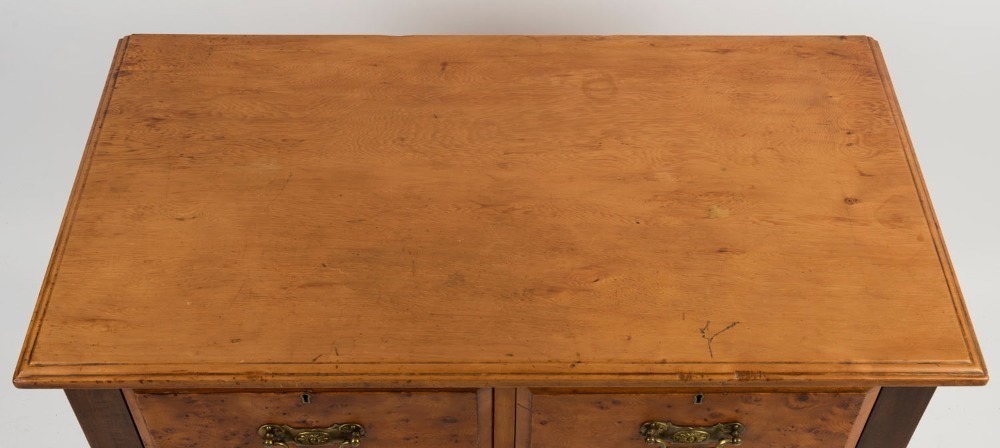 An antique Australian huon pine and blackwood four drawer chest with ...