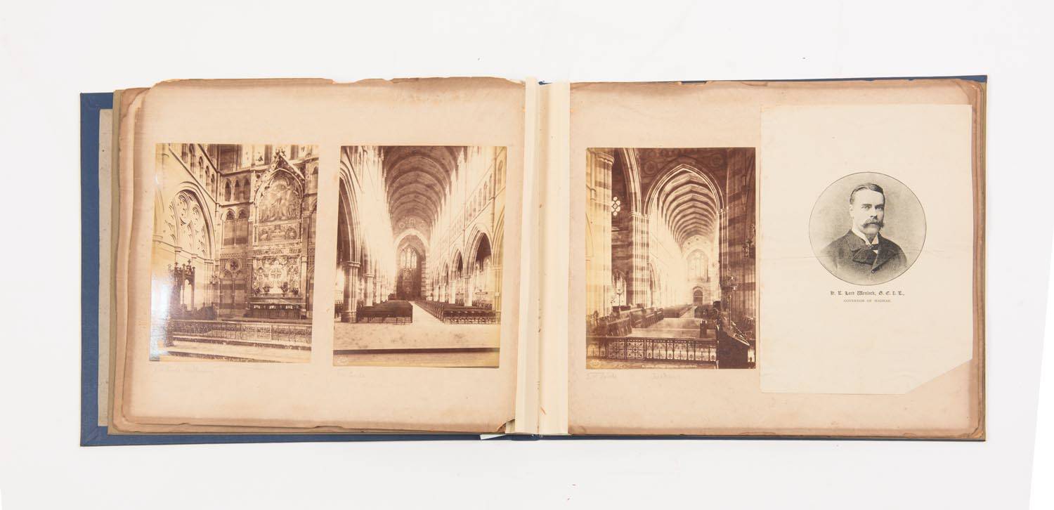 A modern album containing albumen prints of Melbourne, Madras, and Aden ...