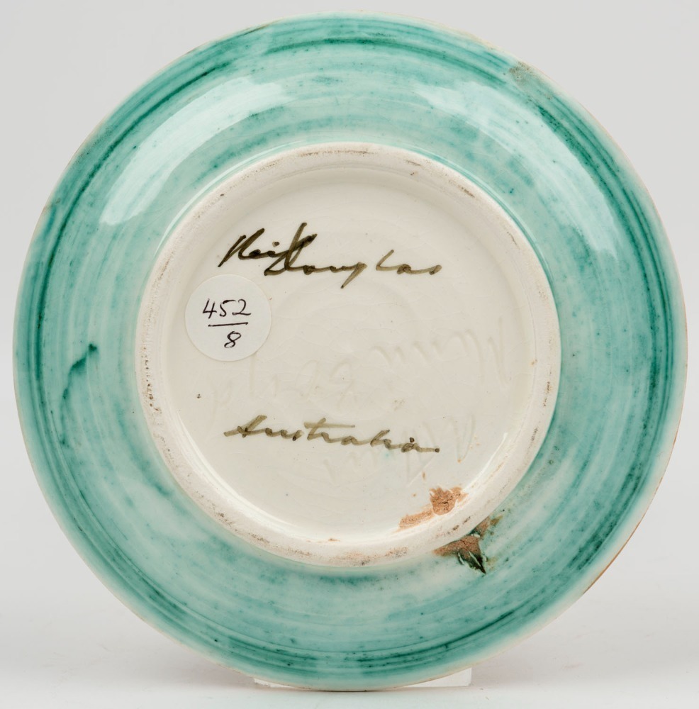 ARTHUR MERRIC BOYD and NEIL DOUGLAS pottery dish with hand-painted ...