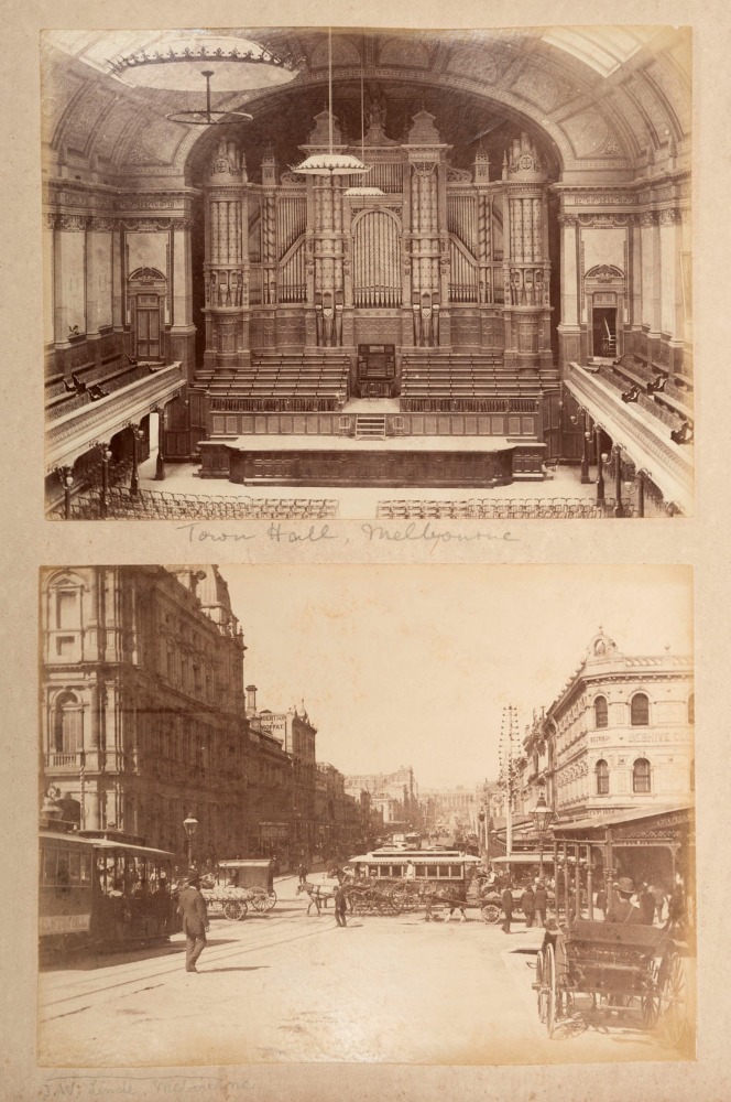 A modern album containing albumen prints of Melbourne, Madras, and Aden ...