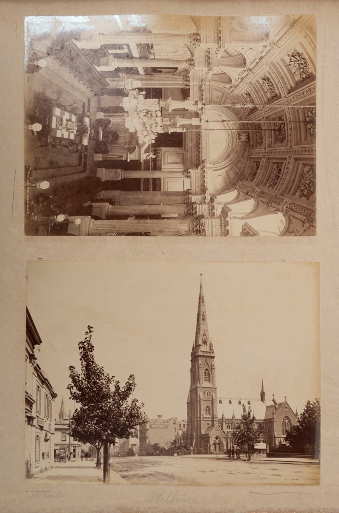A modern album containing albumen prints of Melbourne, Madras, and Aden ...