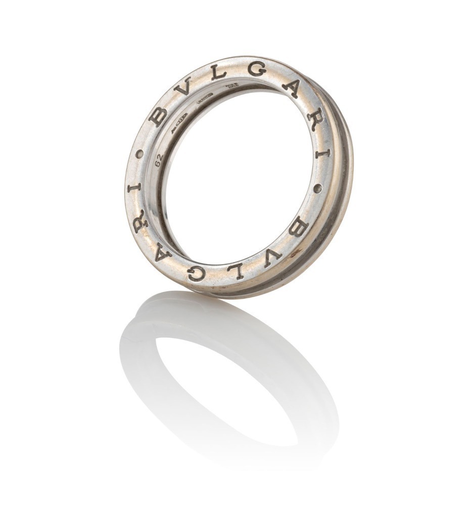 BULGARI 18ct white gold ring, stamped Bulgari, 750, Made in Italy , 7.4 ...