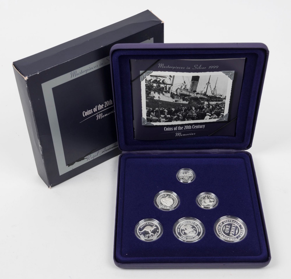 1999 Coins of the 20th Century Masterpieces in silver proof set in ...