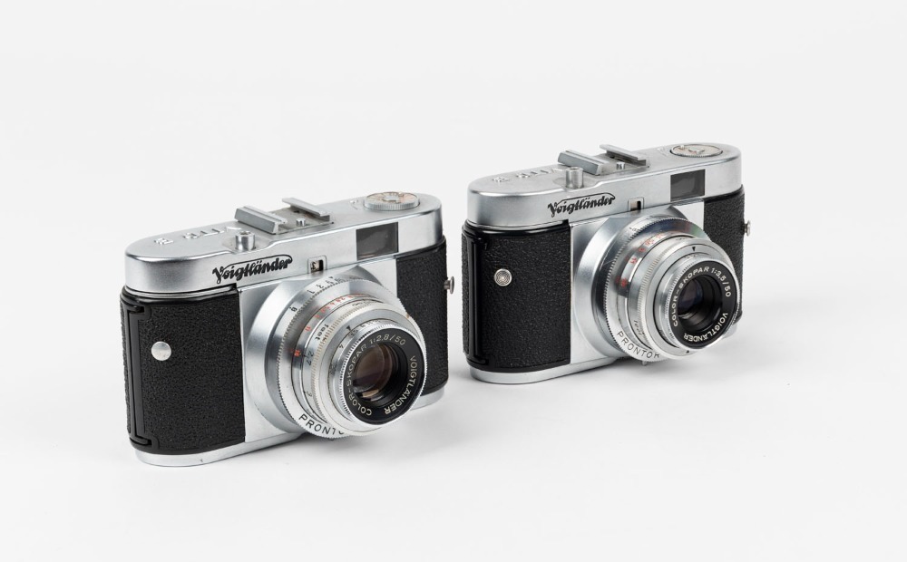 VOIGTLÄNDER: Two 1954 Vito B cameras - one with Color-Skopar 50mm f2.8 ...