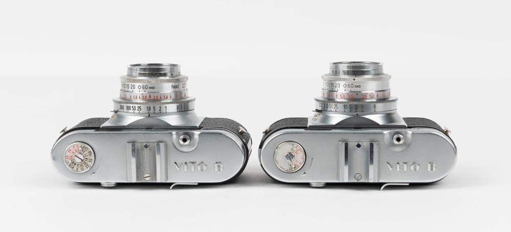 VOIGTLÄNDER: Two 1954 Vito B cameras - one with Color-Skopar 50mm f2.8 ...