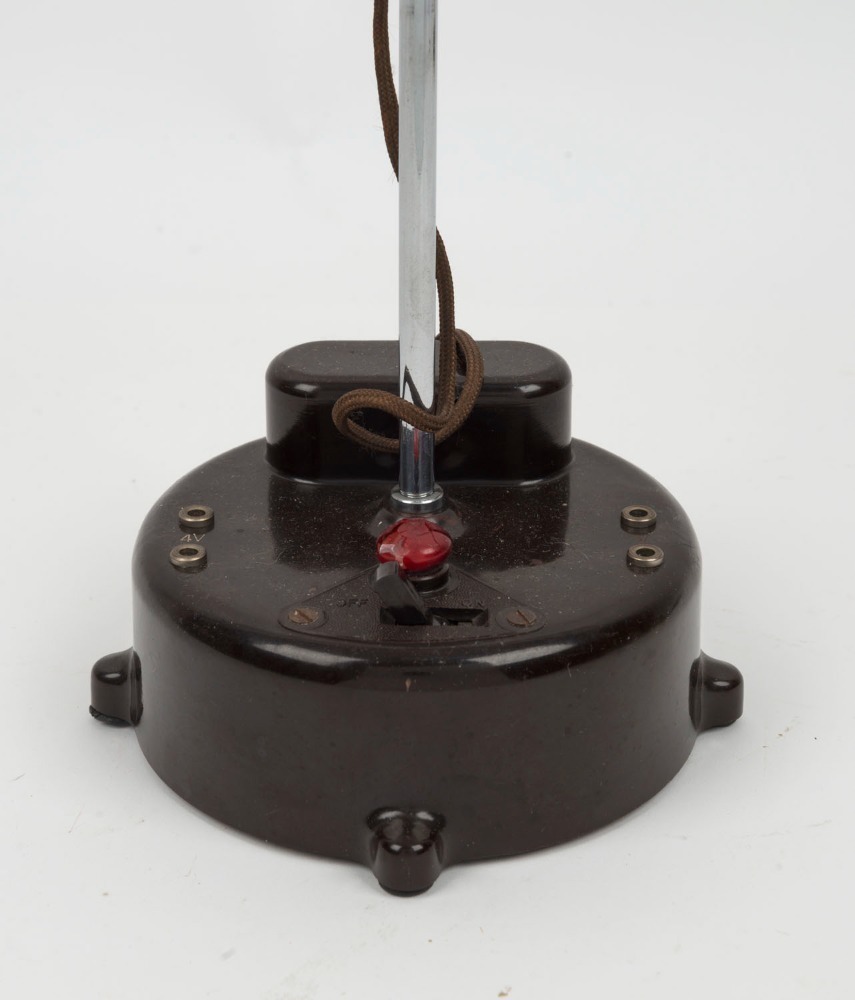 A vintage German microphone, bakelite and chrome, circa 1930s, 40cm high