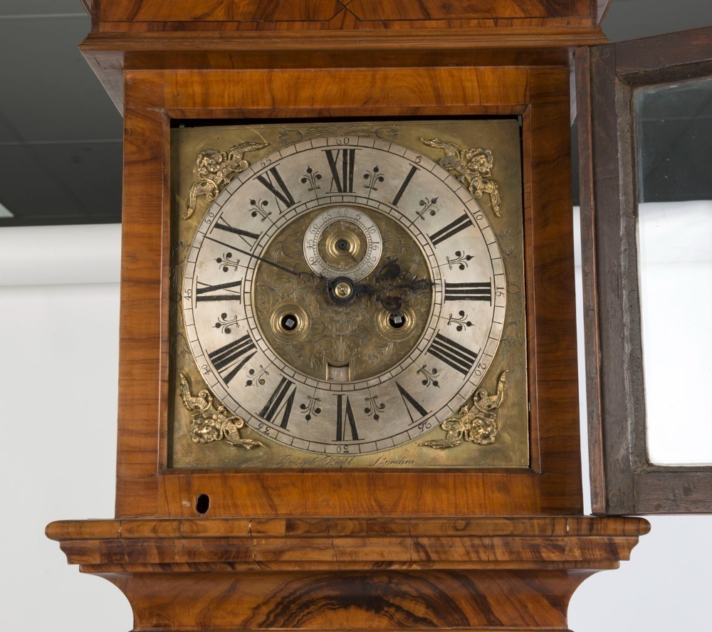 JOSEPH KNIBB rare William and Mary period English longcase clock in ...