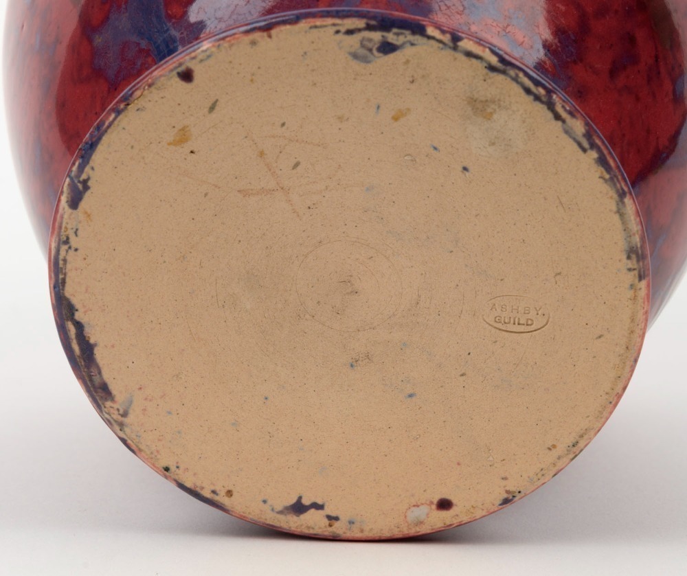 ASHBY GUILD pottery vase with experimental glaze, early 20th century ...