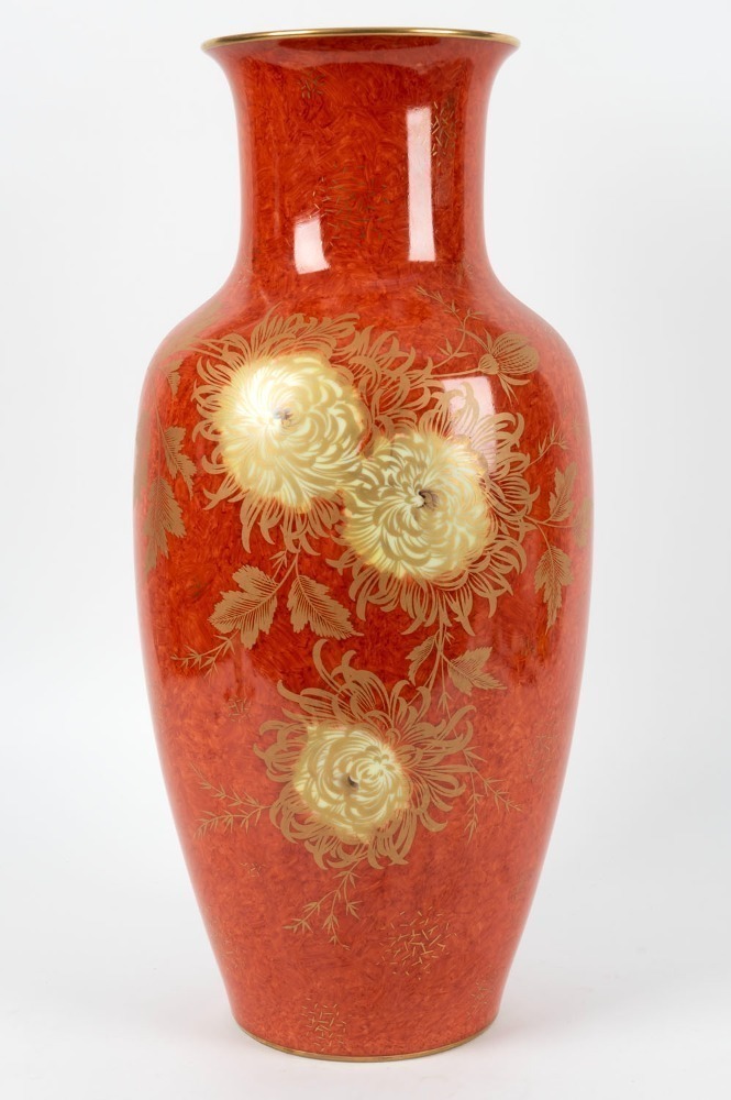 KAISER German porcelain floral vase of impressive proportions, mid 20th ...