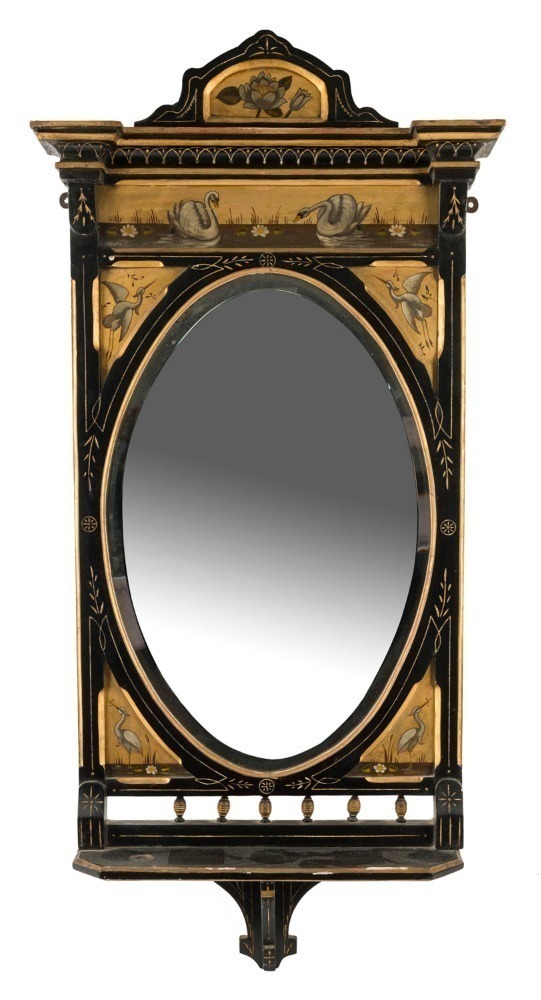 A pair of antique English Aesthetic Movement mirrors with gilt and ...