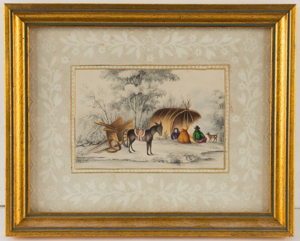 An antique portrait painting on copper, together with an antique ...