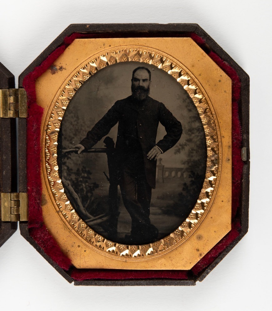 AMBROTYPE antique photographic portrait in bi-fold case, 19th century ...