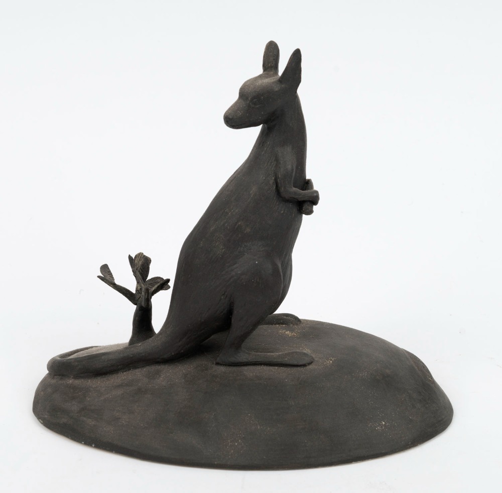 GERRY WEDD Kanguru pottery sculpture, titled on base, incised Wedd ...