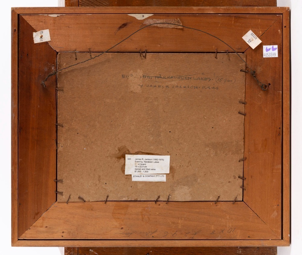 JAMES RANALPH JACKSON (1882-1975), Evening, Narabeen Lakes, oil on ...