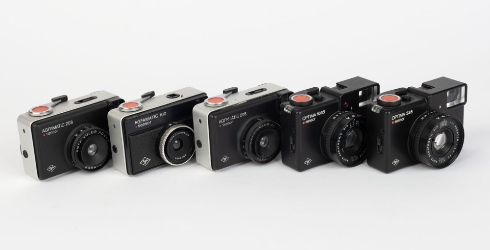 AGFA: Five c. 1970s compact cameras - one Agfamatic 100 Sensor, two ...