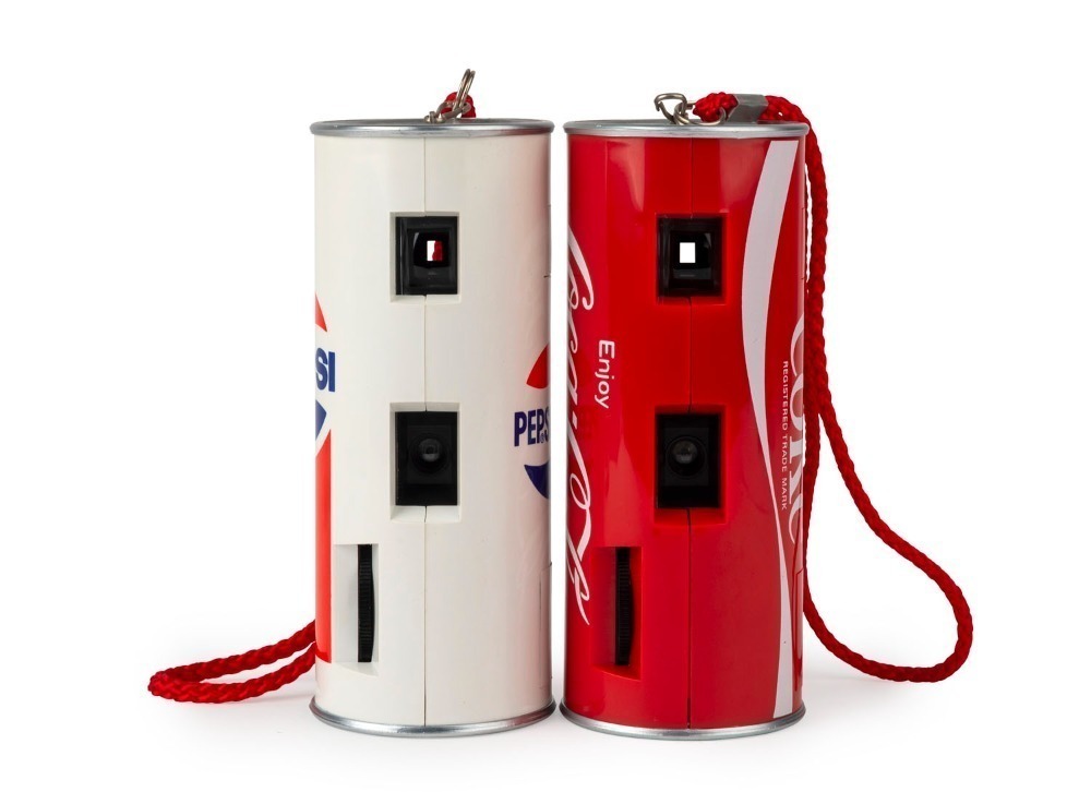 EIKO: Two c. 1980 250ml 'can' cameras with wrist straps in original ...