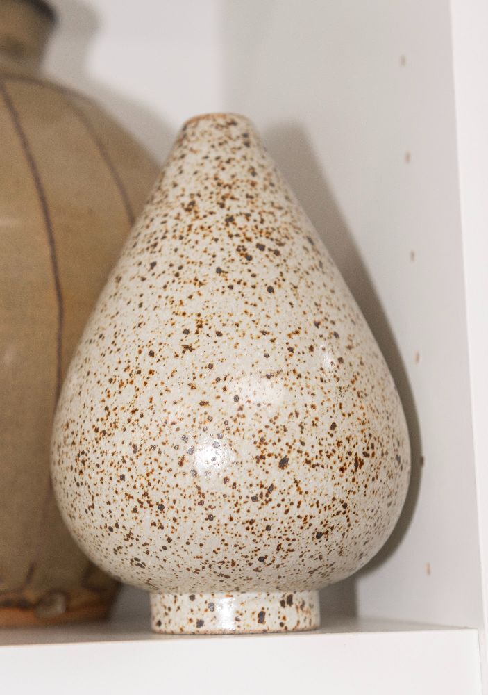 Seven assorted Australian studio pottery vases including COL LEVY, the ...
