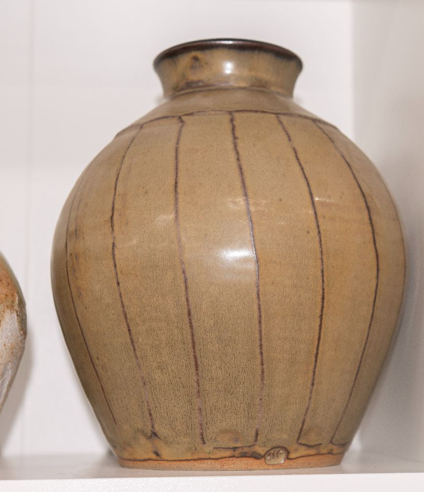 Seven assorted Australian studio pottery vases including COL LEVY, the ...