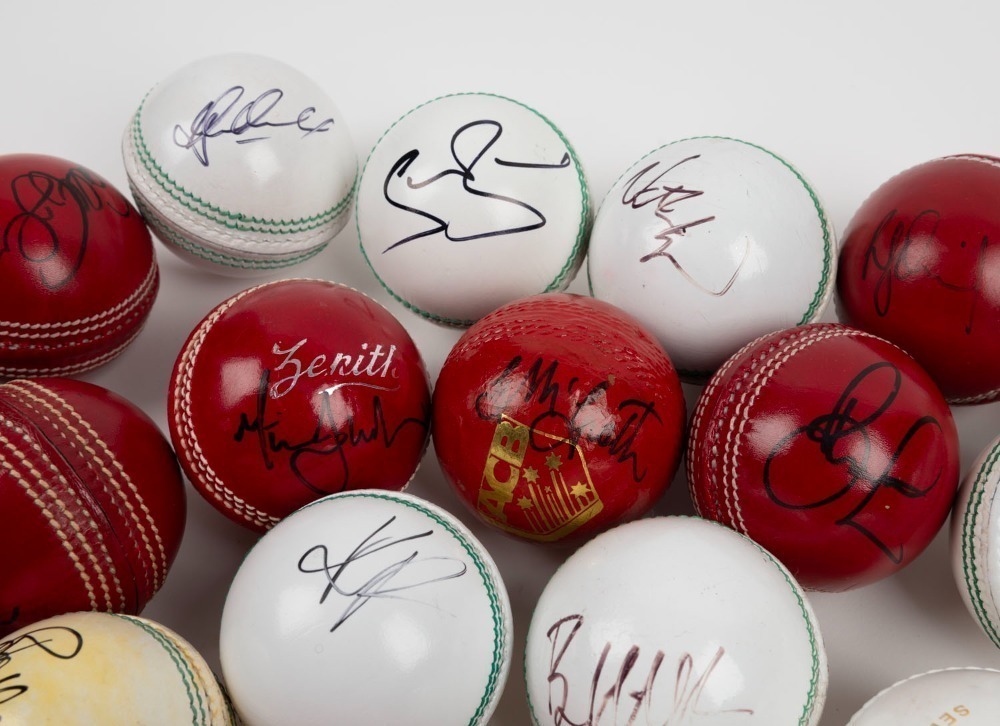 A collection of 23 cricket balls, all balls signed and come with ...
