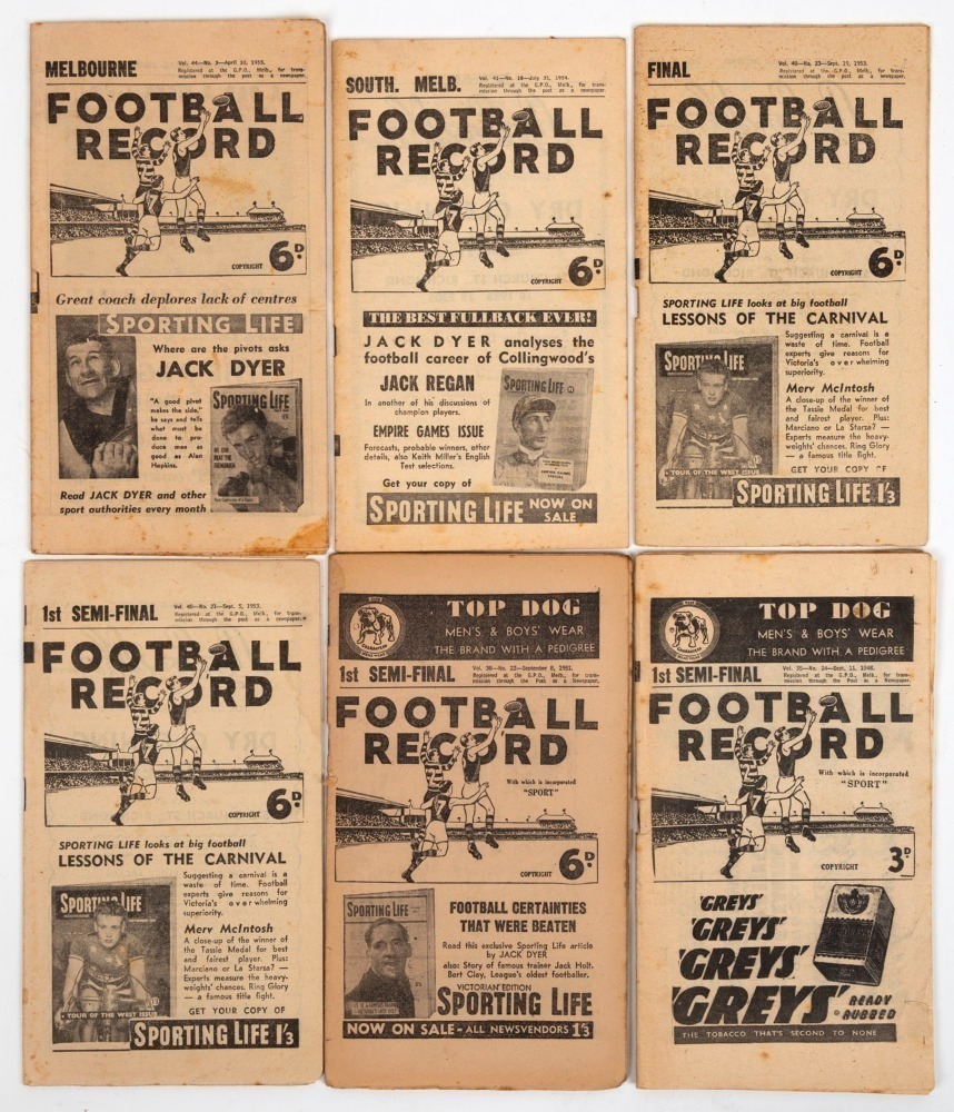 1948 - 1955 Football Records, comprising of 1948 1st Semi-Final ...