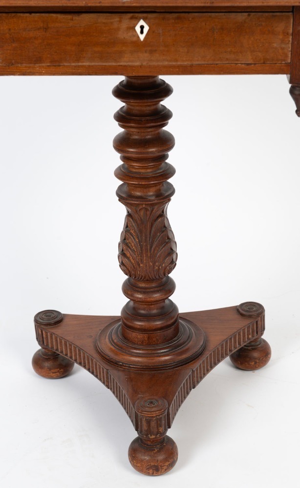A rare and early colonial blackwood worktable with finely-carved and ...