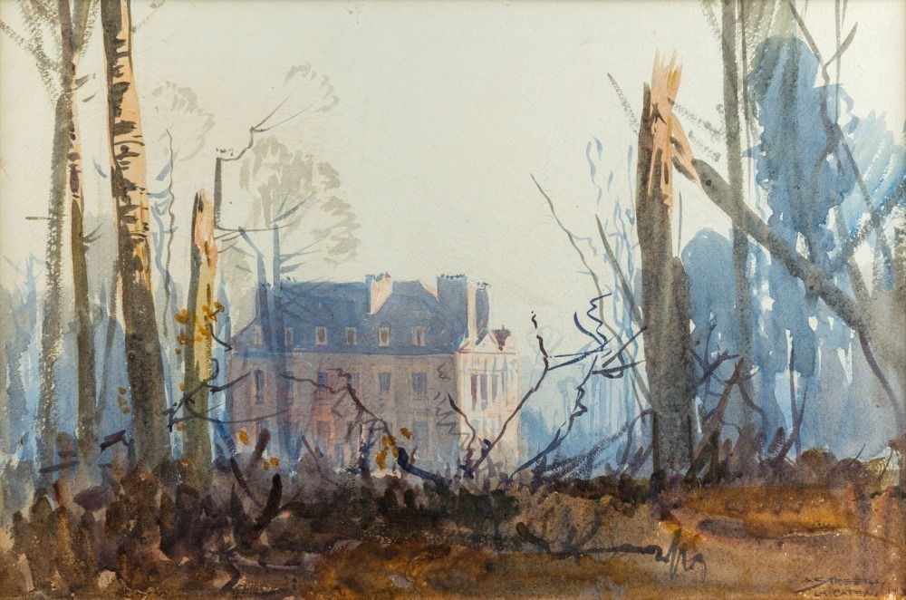 ARTHUR STREETON VISITS MONASH'S HEADQUARTERS AT LA CATEAU IN NOVEMBER ...