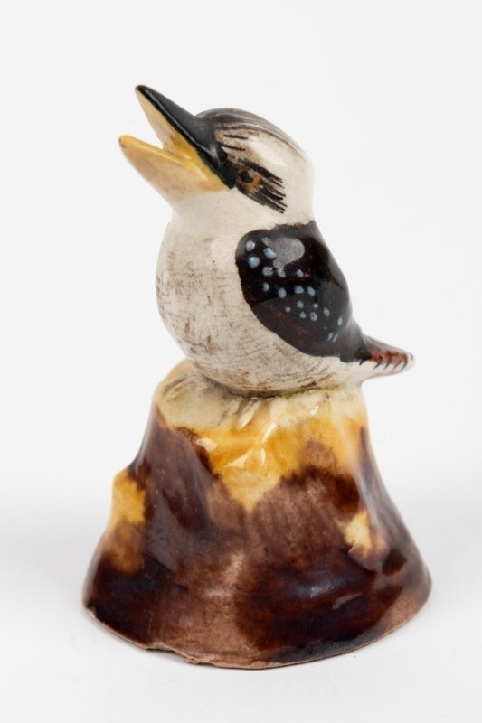 GRACE SECCOMBE pottery statue of a laughing kookaburra with beak open ...