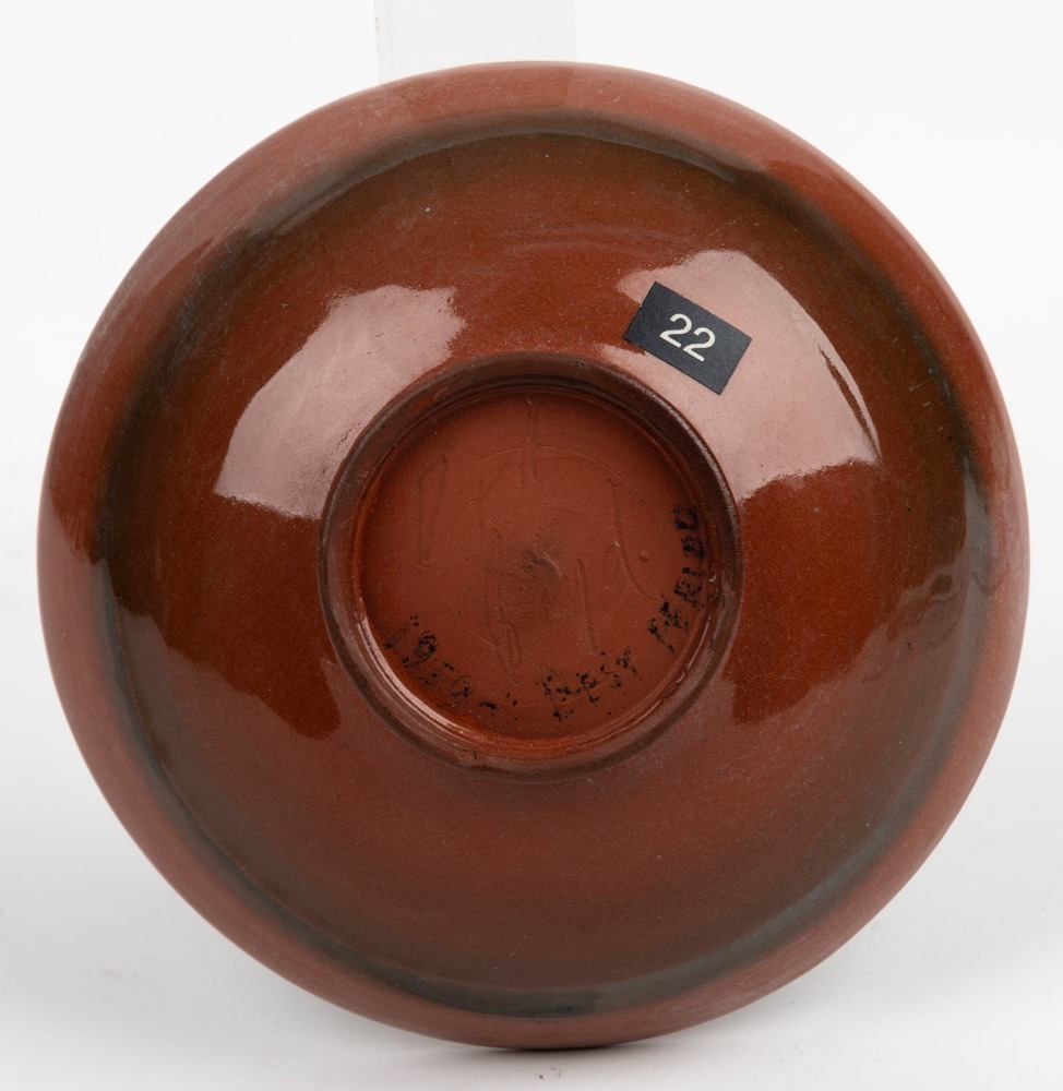 DAVID & HERMIA BOYD pottery bowl with painted Medieval style figure and ...