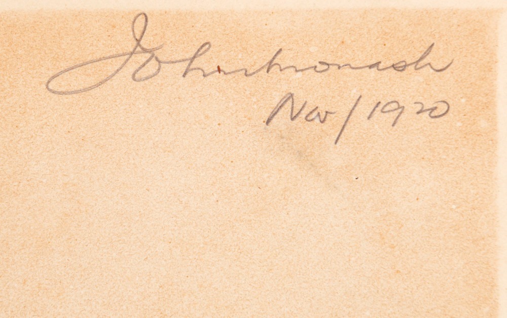 John Monash Nov / 1920 dated signature to blank title page of Lays of ...