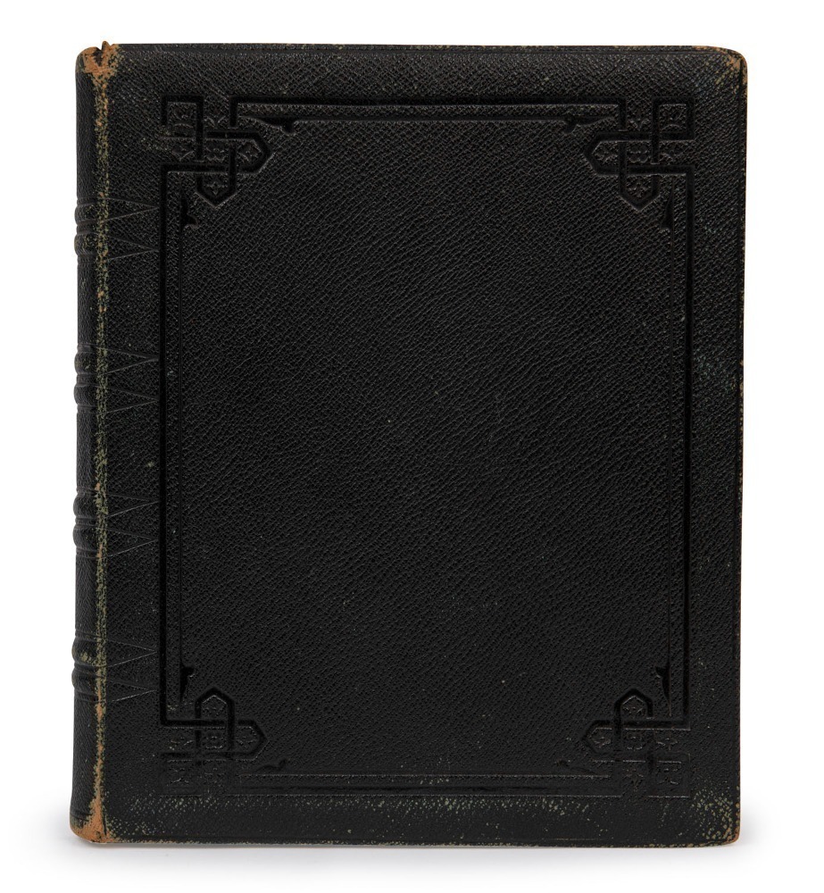 An ornate, leather-bound album containing fifty-four albumen paper ...