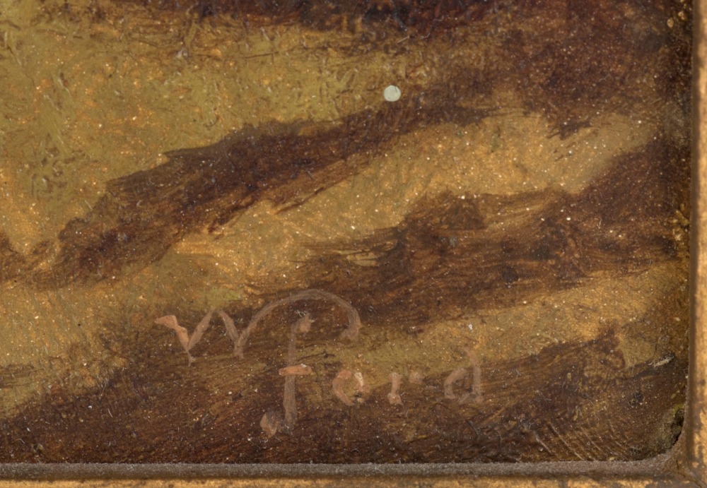 WILLIAM FORD (1823 - 1884), (the road home), oil on board, signed lower ...