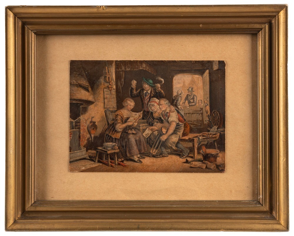 GEORGE BAXTER (1804 - 1867), I.) News From Home, 1853, II.) News From ...