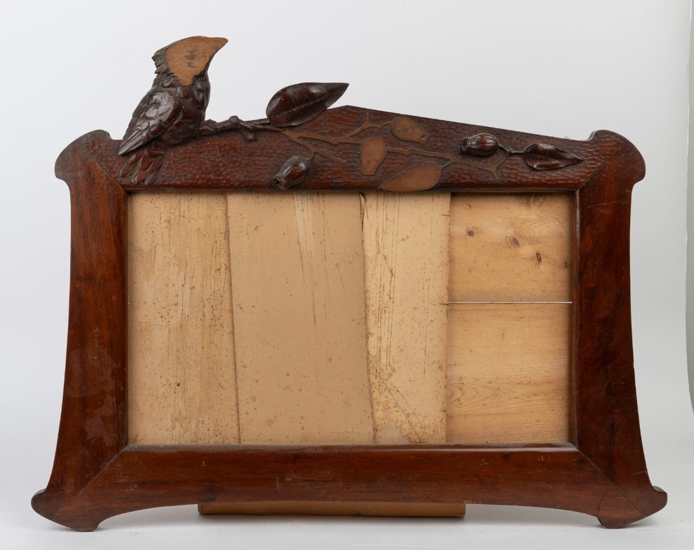 ROBERT PRENZEL blackwood picture frame with carved kookaburra, gumnuts ...